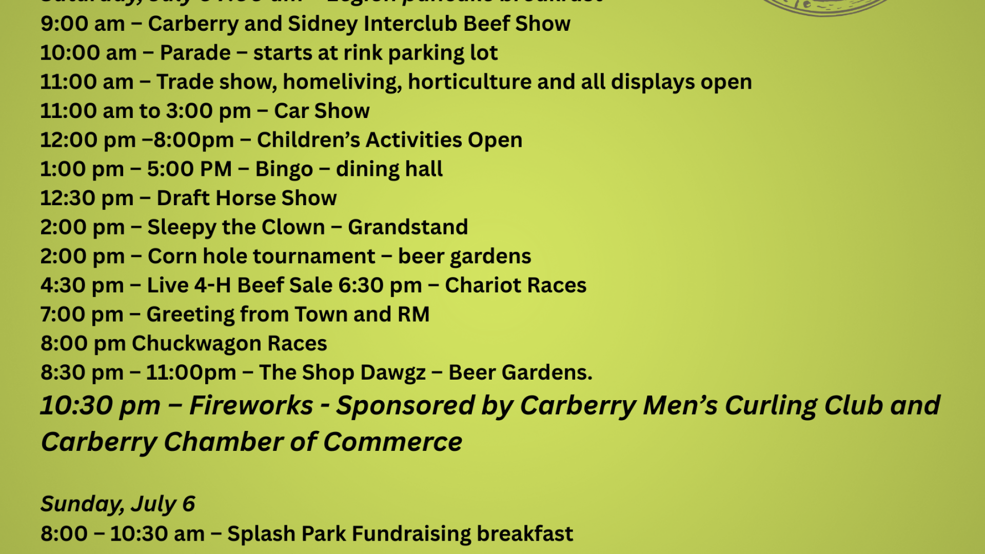 Carberry Fair | Town of Carberry | CiviKit